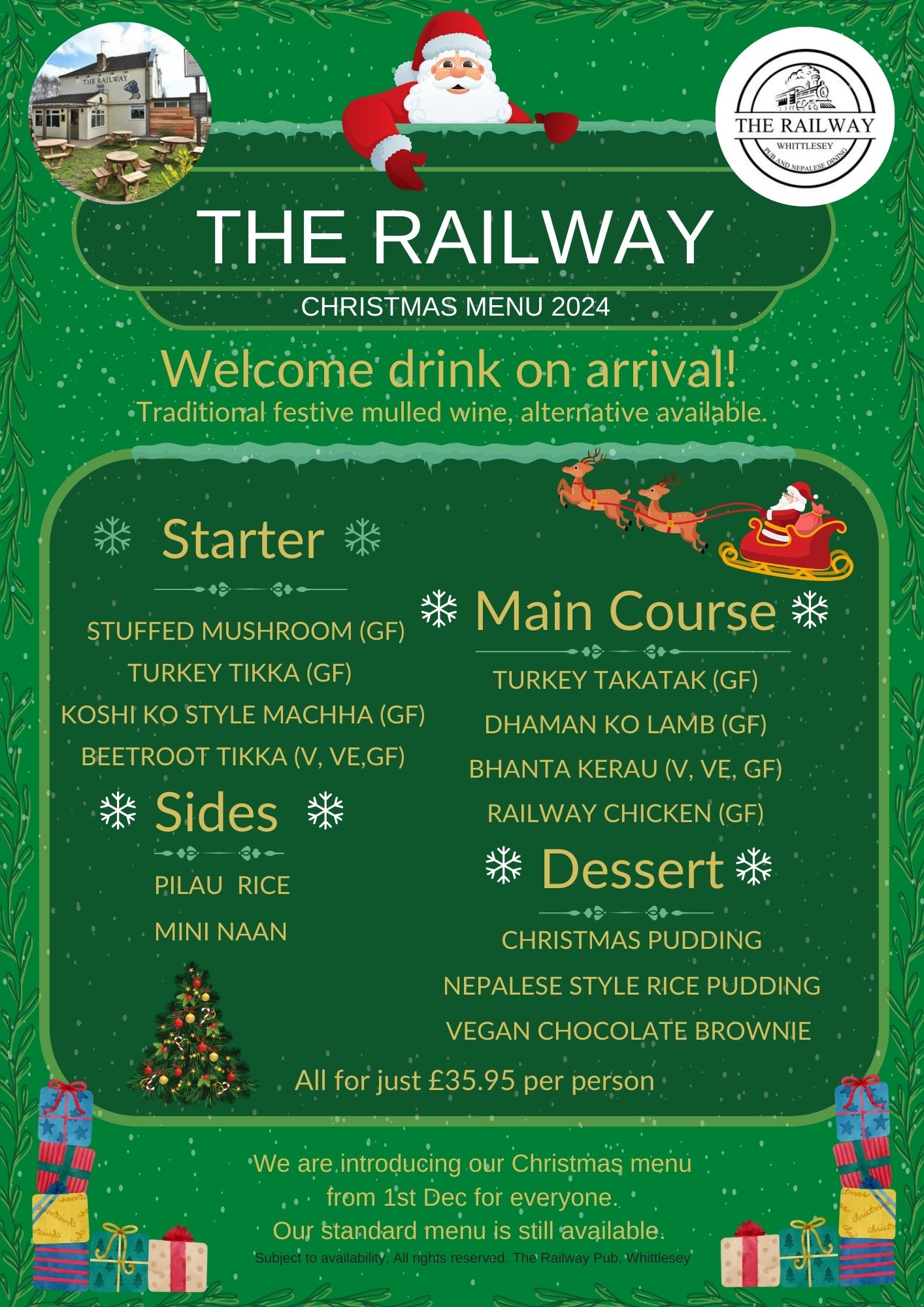 Festive Menu – The Railway